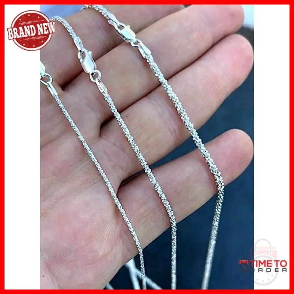 Jewelry | Sterling Silver 2mm Diamond Cut Criss Cross Chain Necklace 24 ...